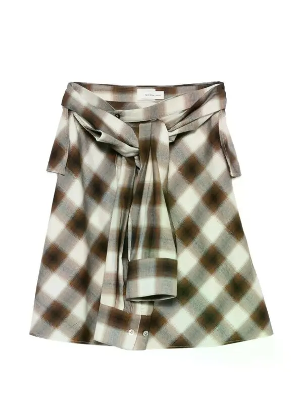 FENG CHEN WANG Plaid Pattern Tie-fastening Mini Skirt