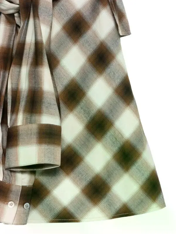 FENG CHEN WANG Plaid Pattern Tie-fastening Mini Skirt