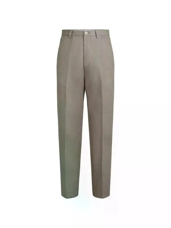 Brunello Cucinelli Cotton And Linen Panama Trousers With Pleat