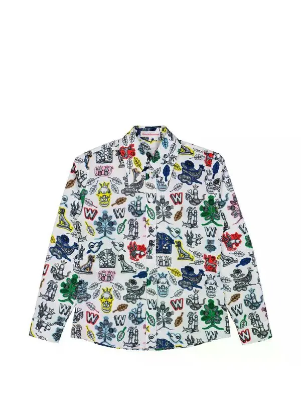 WALTER VAN BEIRENDONCK Graphic-print Button Shirt