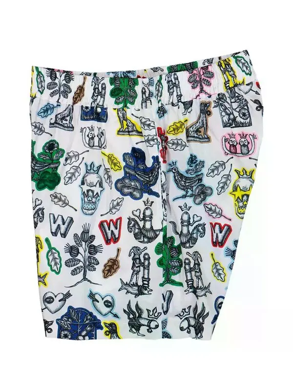 WALTER VAN BEIRENDONCK All-over Print Elasticated Shorts