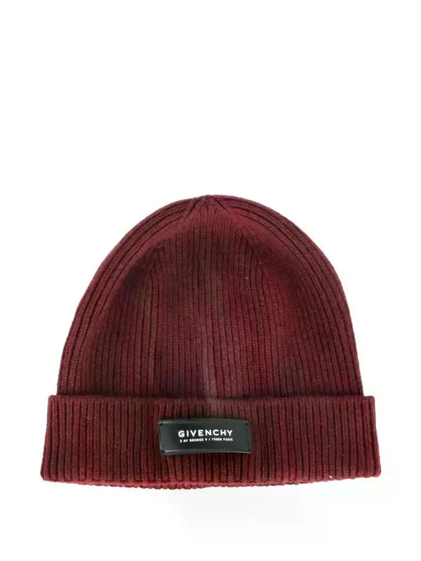 Givenchy Ribbed Appliqué Beanie - Red