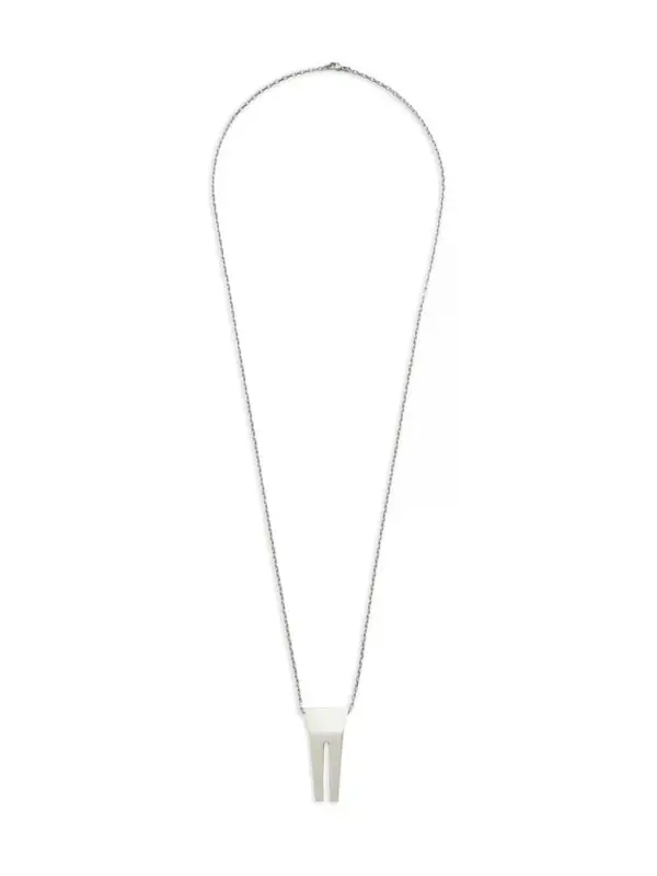 Rick Owens Tone Open Trunk Charm Pendant Necklace - Silver