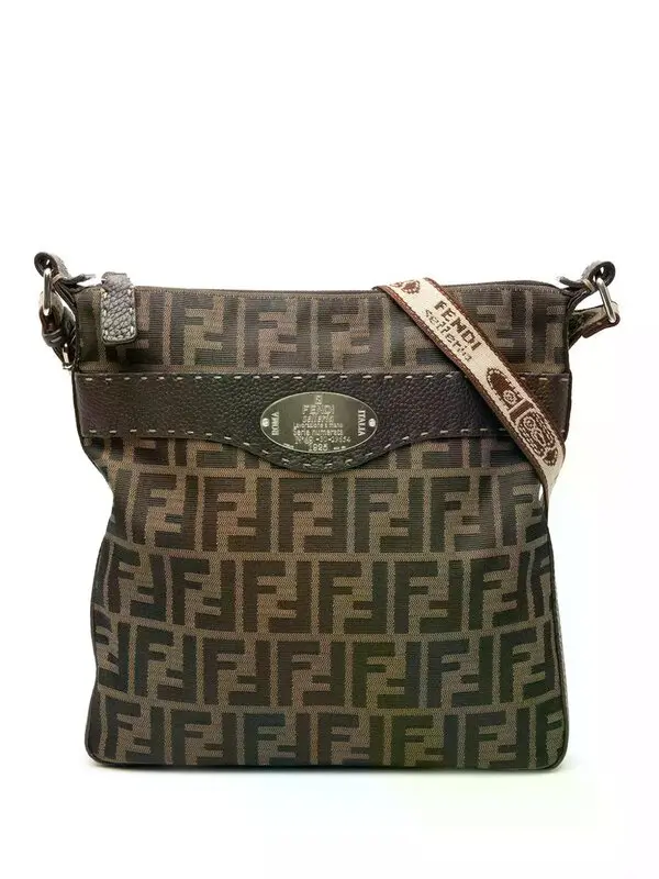 Fendi Zucca Canvas Selleria Crossbody Bag - Brown