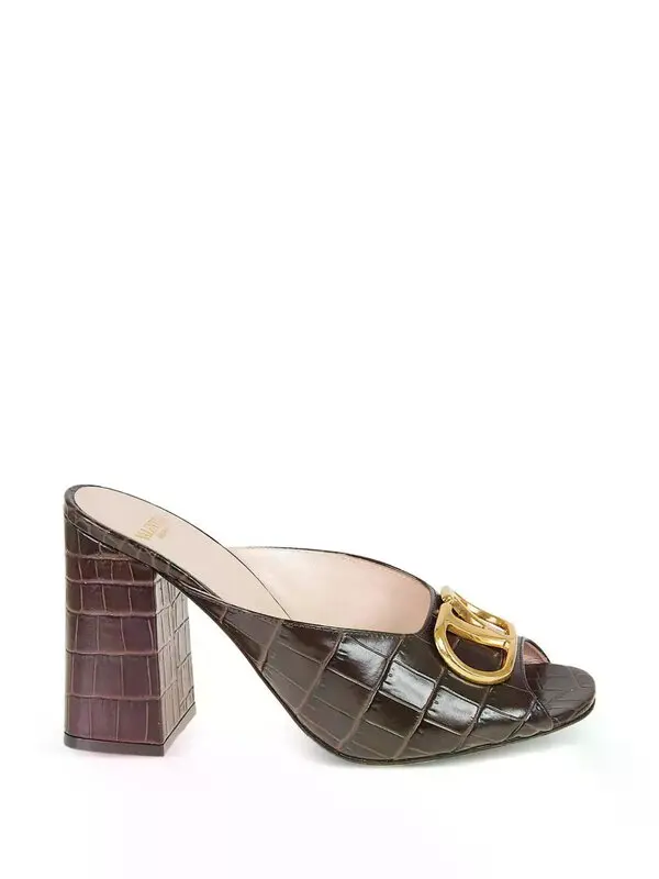 Valentino Garavani Vlogo Signature Slide Sandals - Brown