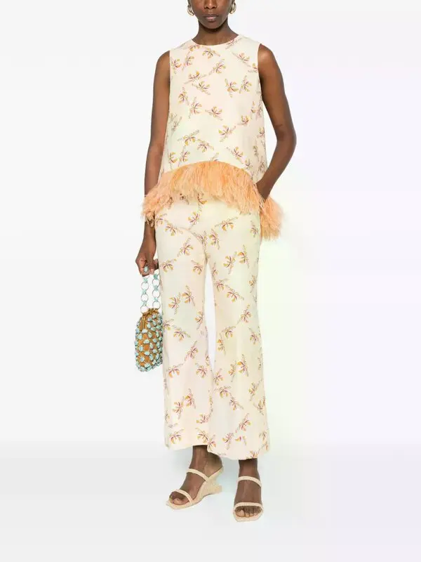 La DoubleJ Hendrix Trousers In Beige Floral Print