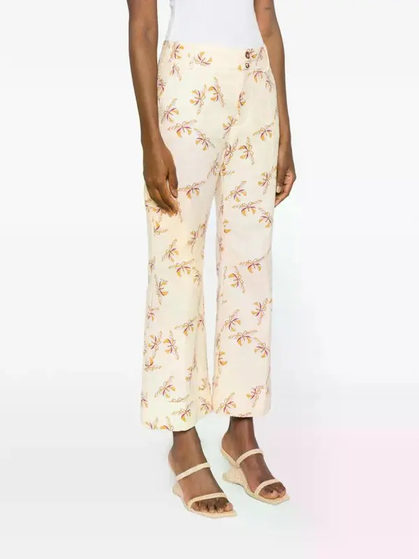La DoubleJ Hendrix Trousers In Beige Floral Print