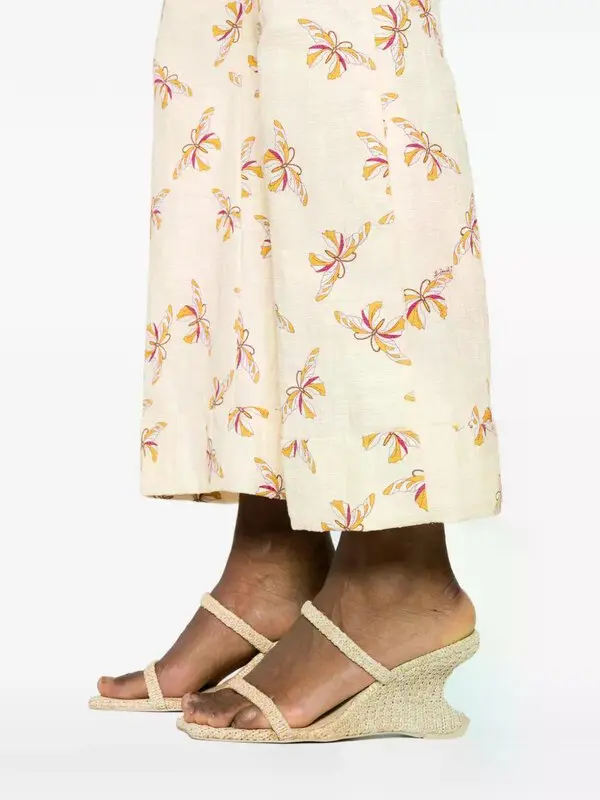 La DoubleJ Hendrix Trousers In Beige Floral Print