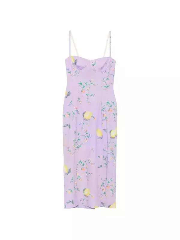 Moschino Lemon-print Dress - Purple