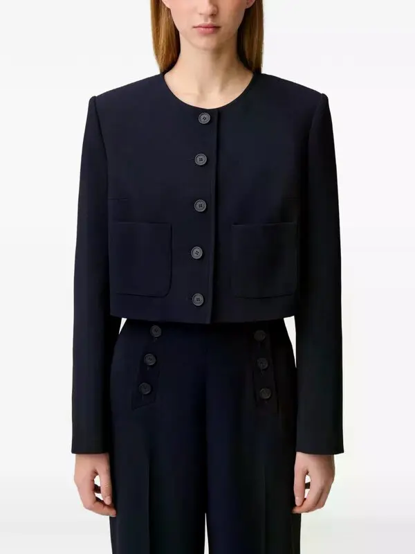Claudie Pierlot Button Patch-pocket Jacket - Blue