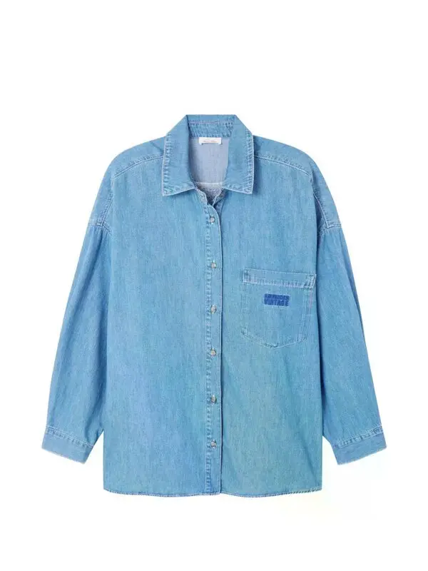 American Vintage Long-sleeve Pocket Shirt - Blue