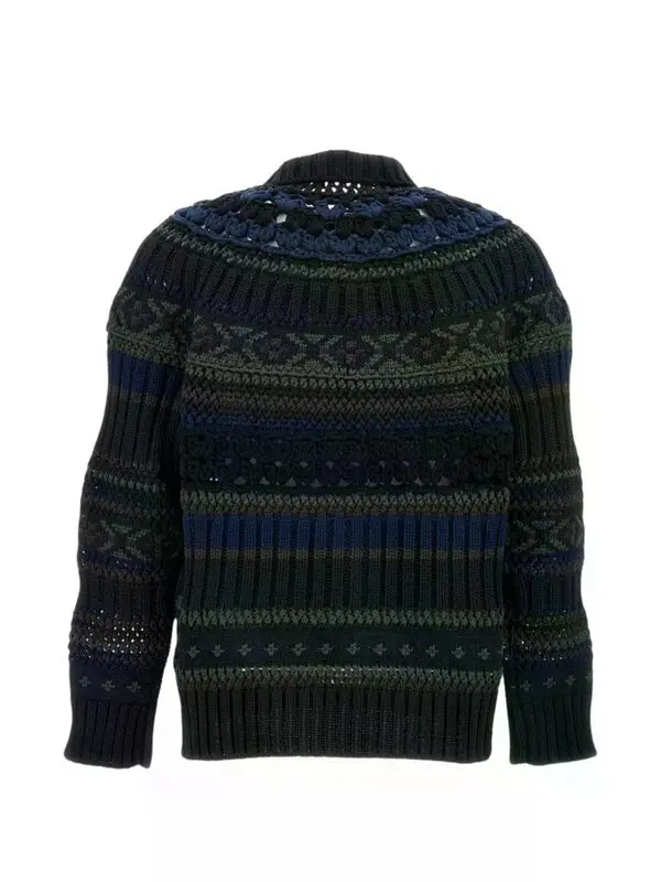 Sacai Cardigan With Crochet Panelling