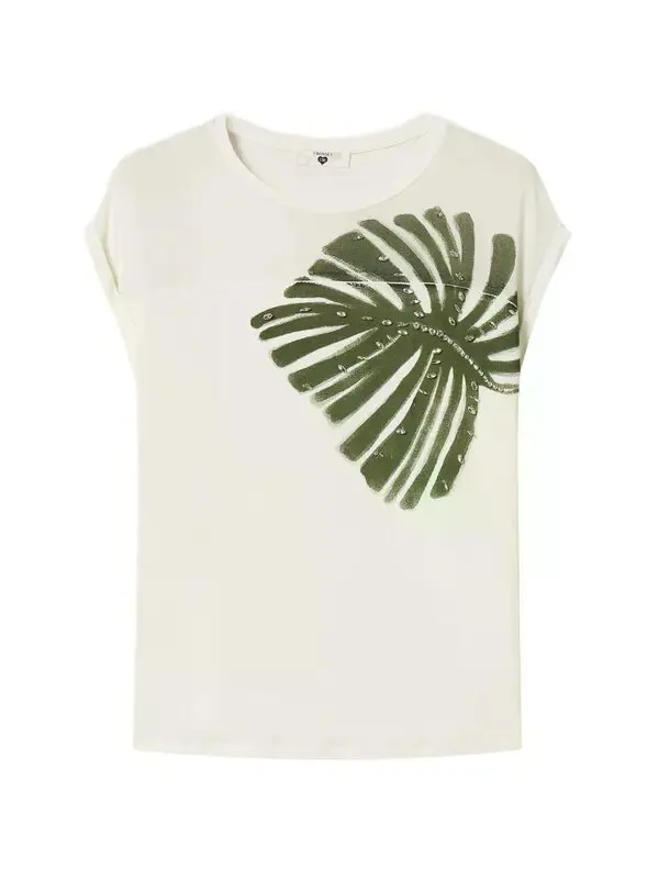 TWINSET Printed T-shirt With Embellishments - White