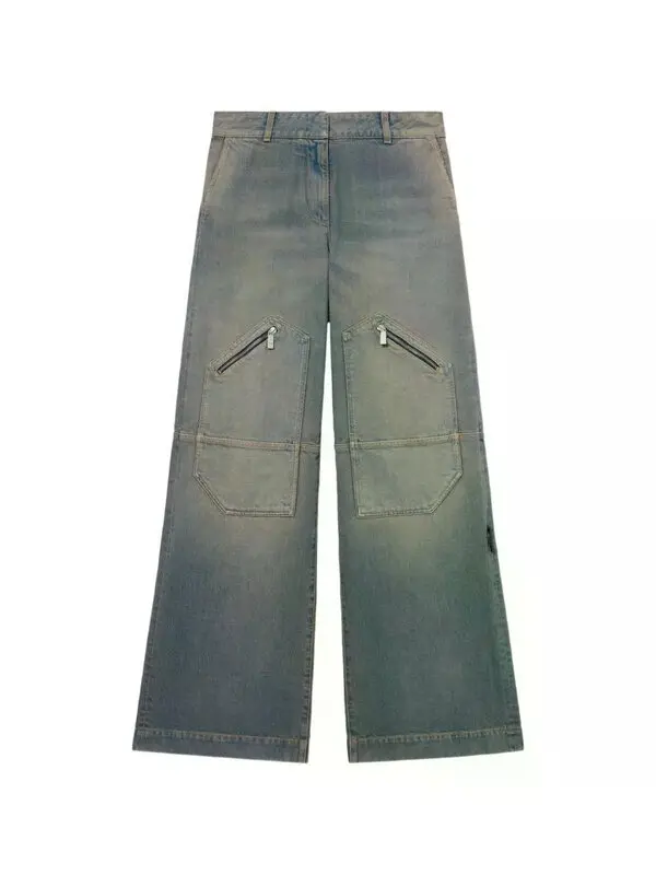 Off-White Zip-pocket Wide-leg Jeans - Blue