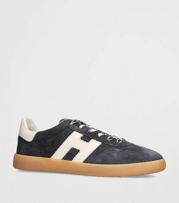 Hogan Suede Leather Trim Sneakers - Navy