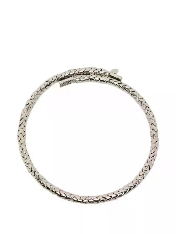 Toga Round Snake-motif Chain Choker - Silver