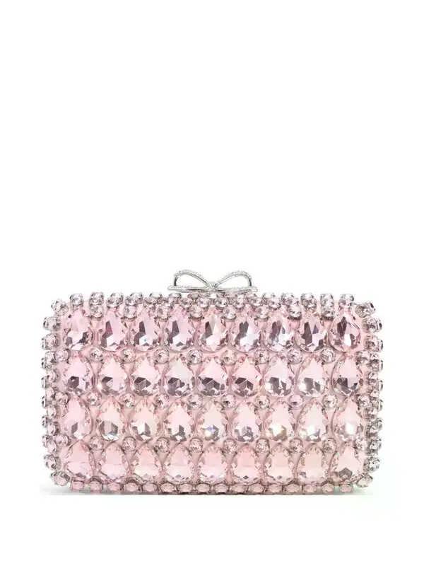 SELF-PORTRAIT Embellished Clutch Bag With Bow Detail