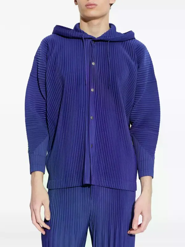 Issey Miyake Pleated Hooded Jacket