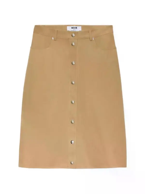 MSGM Buttoned A-line Skirt - Neutrals