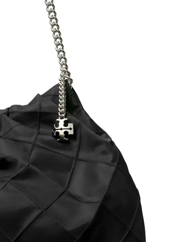 Tory Burch Fleming Quilted Nylon Shoulder Bag - Black