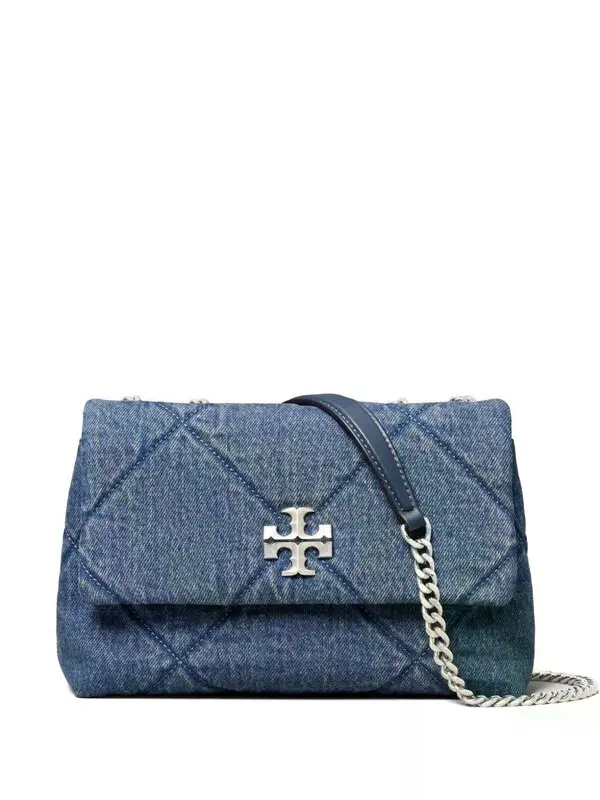 Tory Burch Small Kira Diamond Quilted Denim Shoulder Bag - Blue