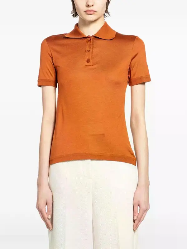 Max Mara Short-sleeve Silk Polo Shirt