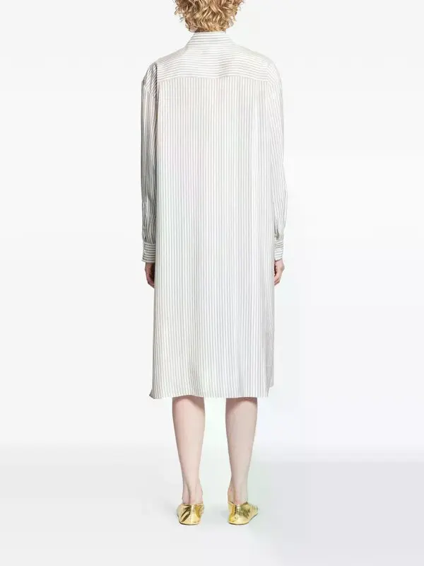 THE ROW Chihiro Striped Shirt Midi Dress