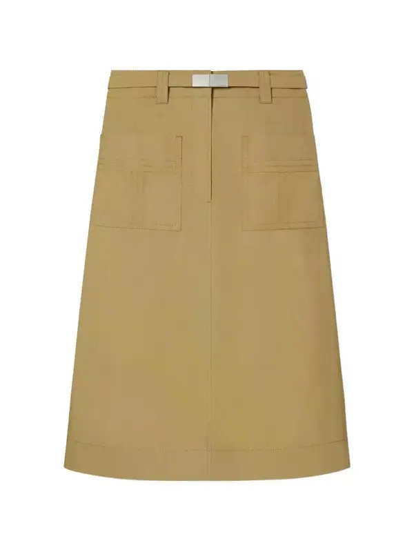 Tory Burch Cotton Poplin Camp Skirt With Removable Belt
