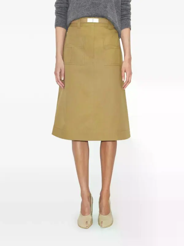 Tory Burch Cotton Poplin Camp Skirt With Removable Belt