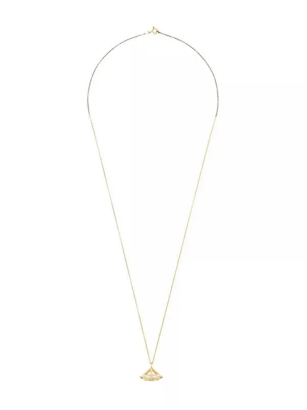 DALILA BARKACHE 18kt Yellow Diamond Cage Necklace - Gold