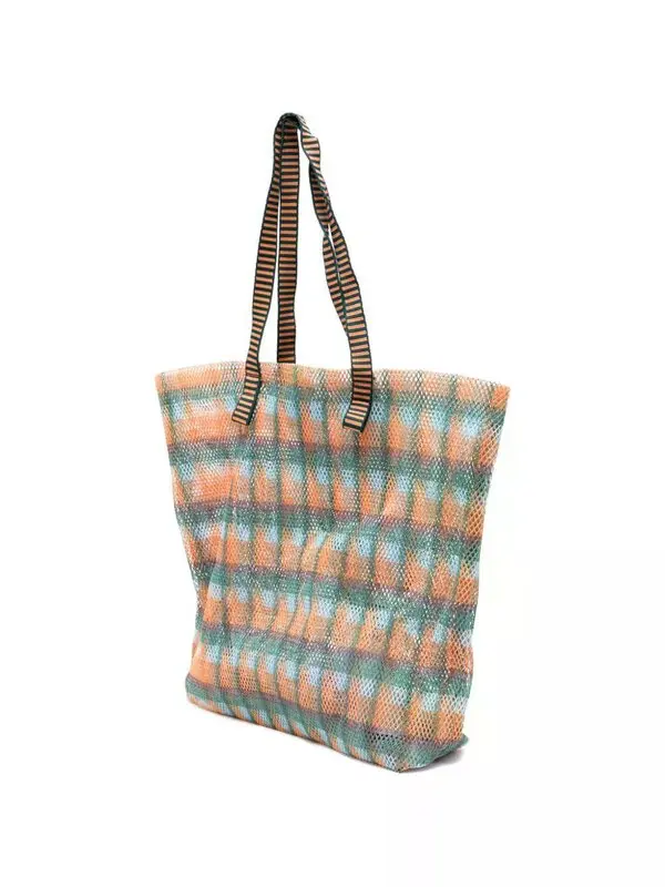 ÉPICE Kanpur Checked Mesh Tote Bag