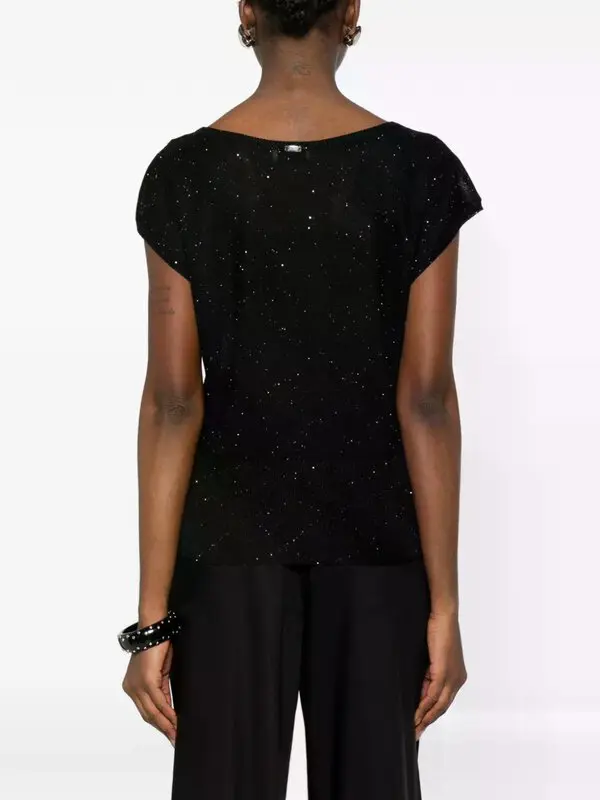 Herno Embellished Knit T-shirt - Black