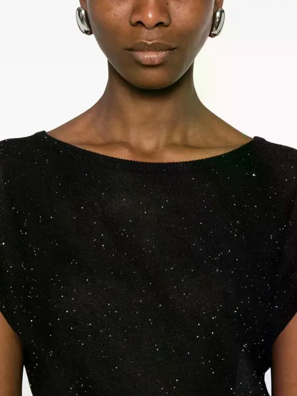 Herno Embellished Knit T-shirt - Black