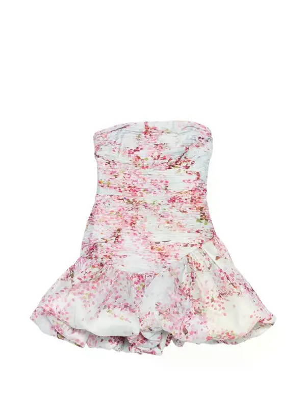 Aje Ambrose Ruffled Floral Mini Dress - Blue