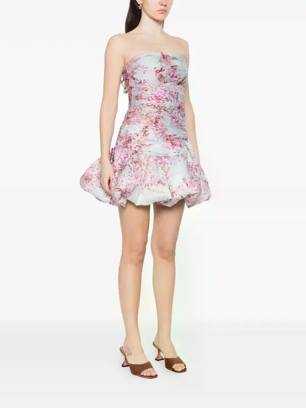 Aje Ambrose Ruffled Floral Mini Dress - Blue