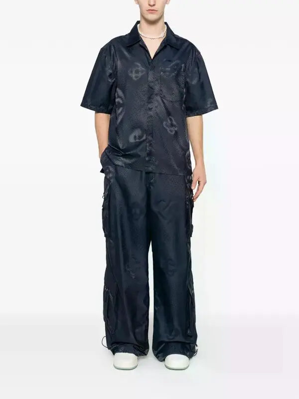 Casablanca Half Tone Monogram Satin Shirt - Blue