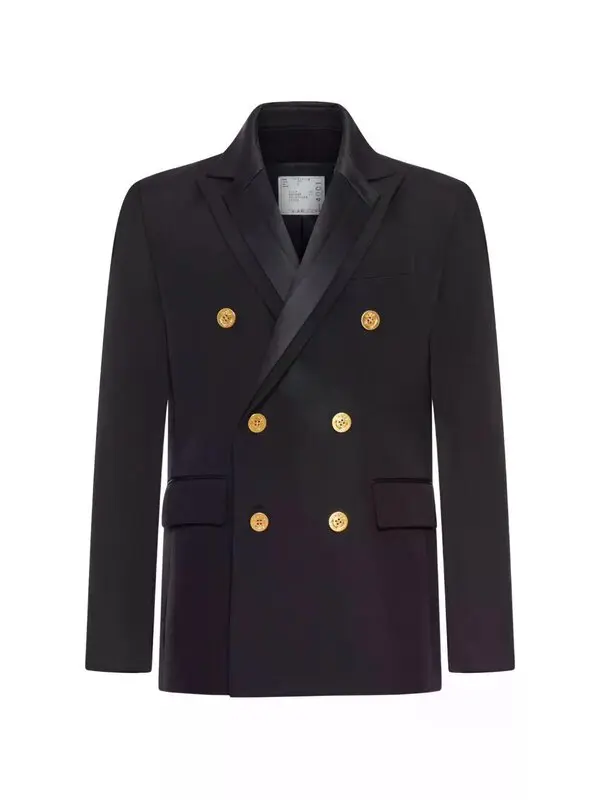 Sacai Double-breasted Cotton Blazer