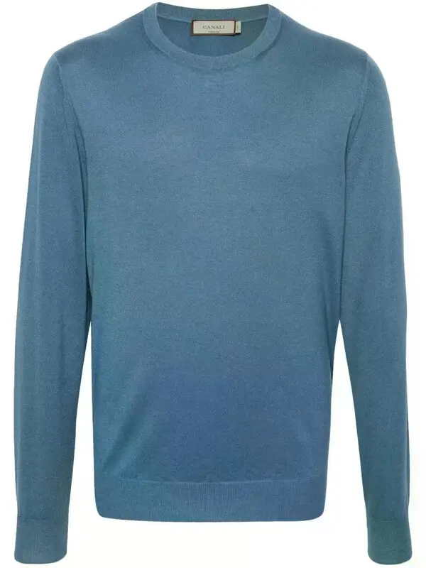 Canali Crew Neck Fine Knit Cashmere Sweater