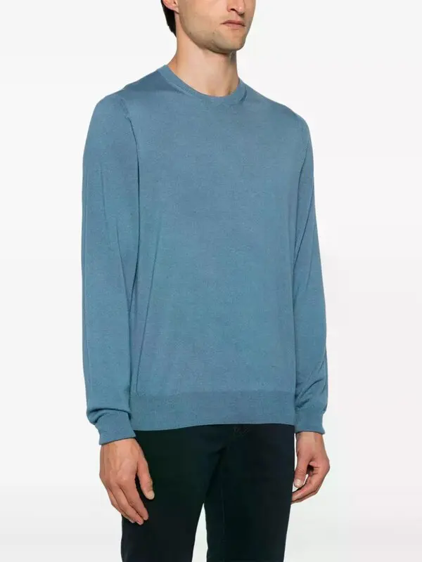 Canali Crew Neck Fine Knit Cashmere Sweater