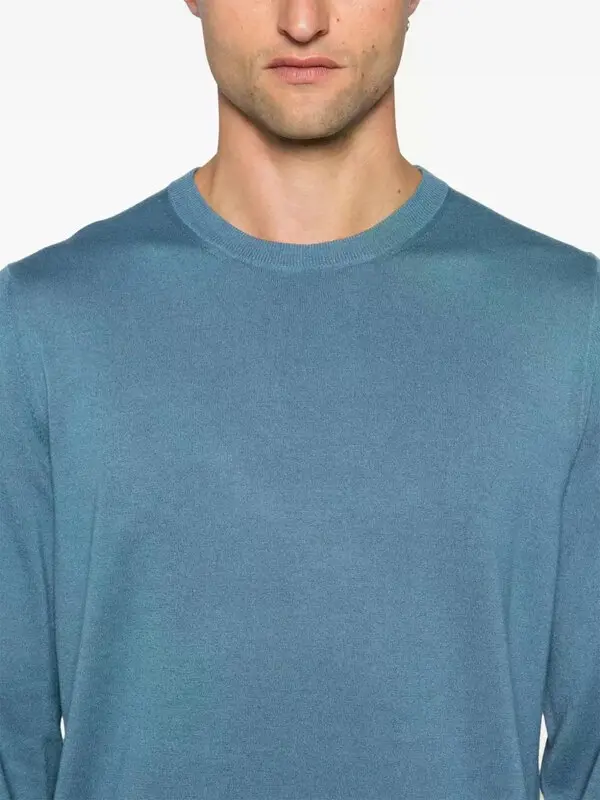 Canali Crew Neck Fine Knit Cashmere Sweater