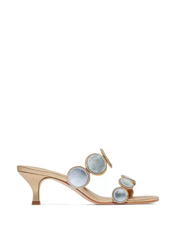 Bernardo Prya Embellished Kitten Heel Sandals - Silver