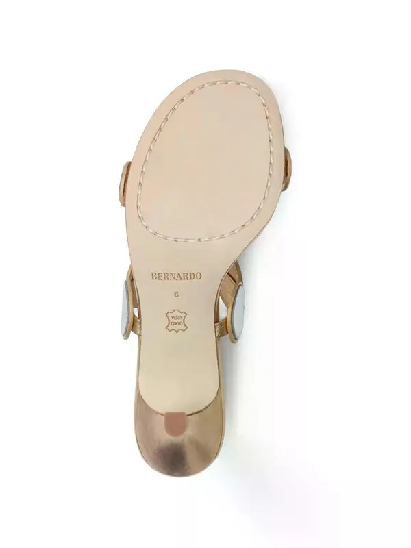 Bernardo Prya Embellished Kitten Heel Sandals - Silver