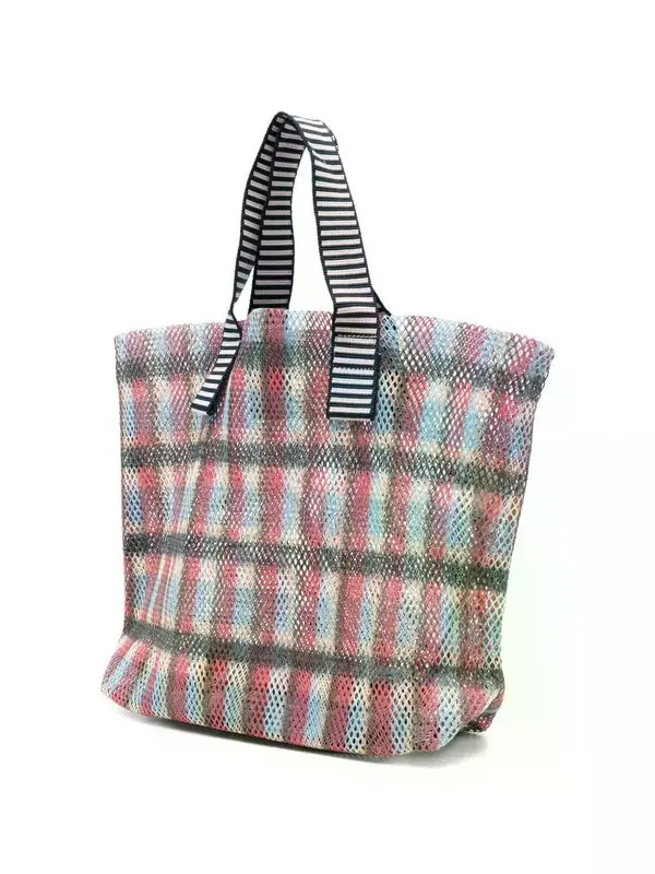 ÉPICE Kanpur Plaid Mesh Tote Bag