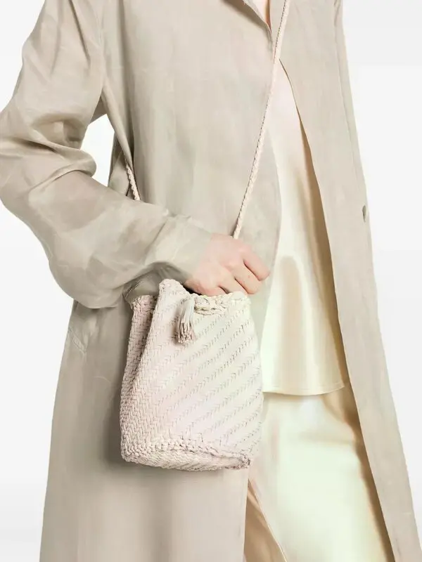 Dragon Leather Bucket Bag With Braided Detail