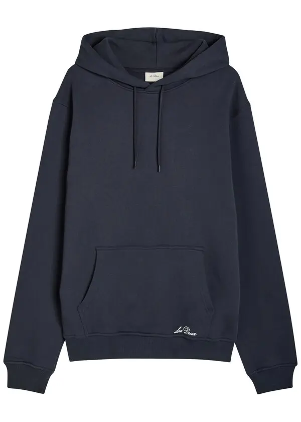 LES DEUX Ben Artist Hooded Cotton Sweatshirt - Navy
