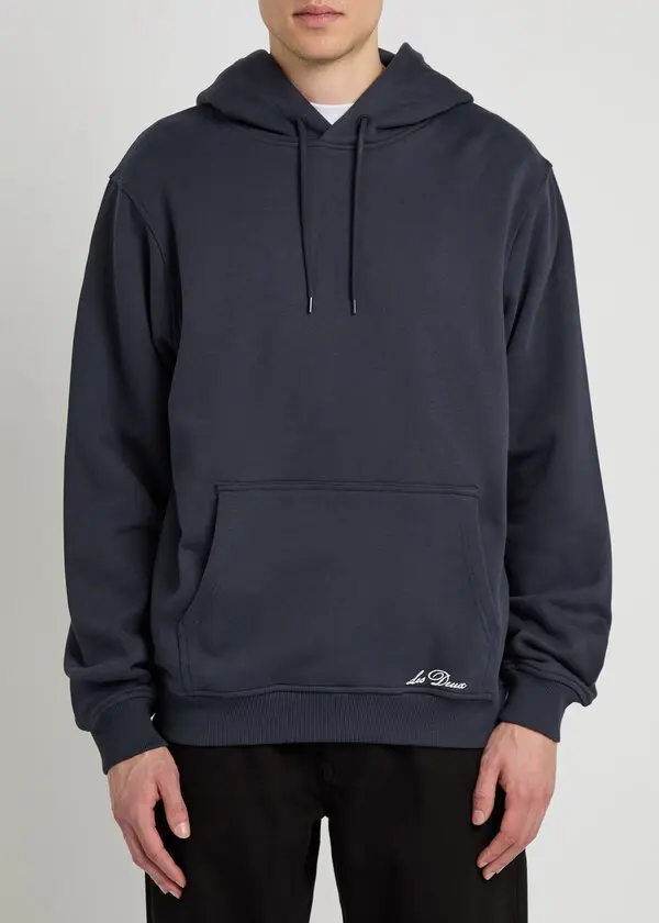 LES DEUX Graphic Print Hooded Cotton Sweatshirt