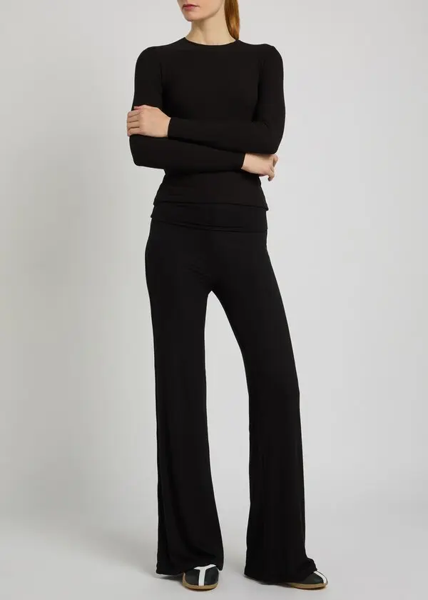 TALA Fold-over Flared-leg Trousers