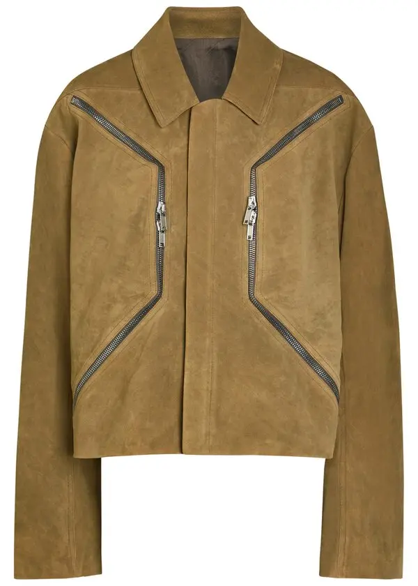Rick Owens Suede Zip-up Jacket - Brown