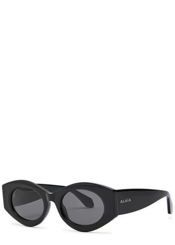 Alaïa Oval Frame Sunglasses - Black