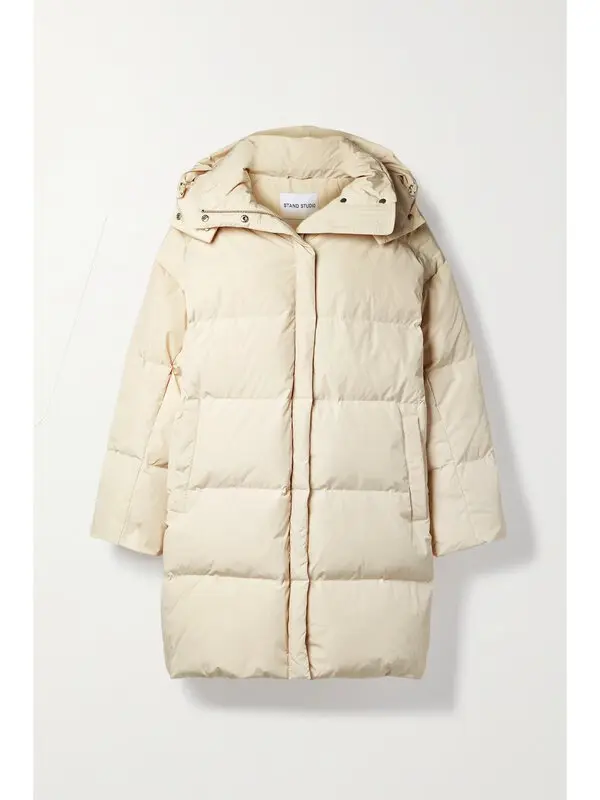 STAND STUDIO Lyla Hooded Quilted Shell Recycled Down Coat